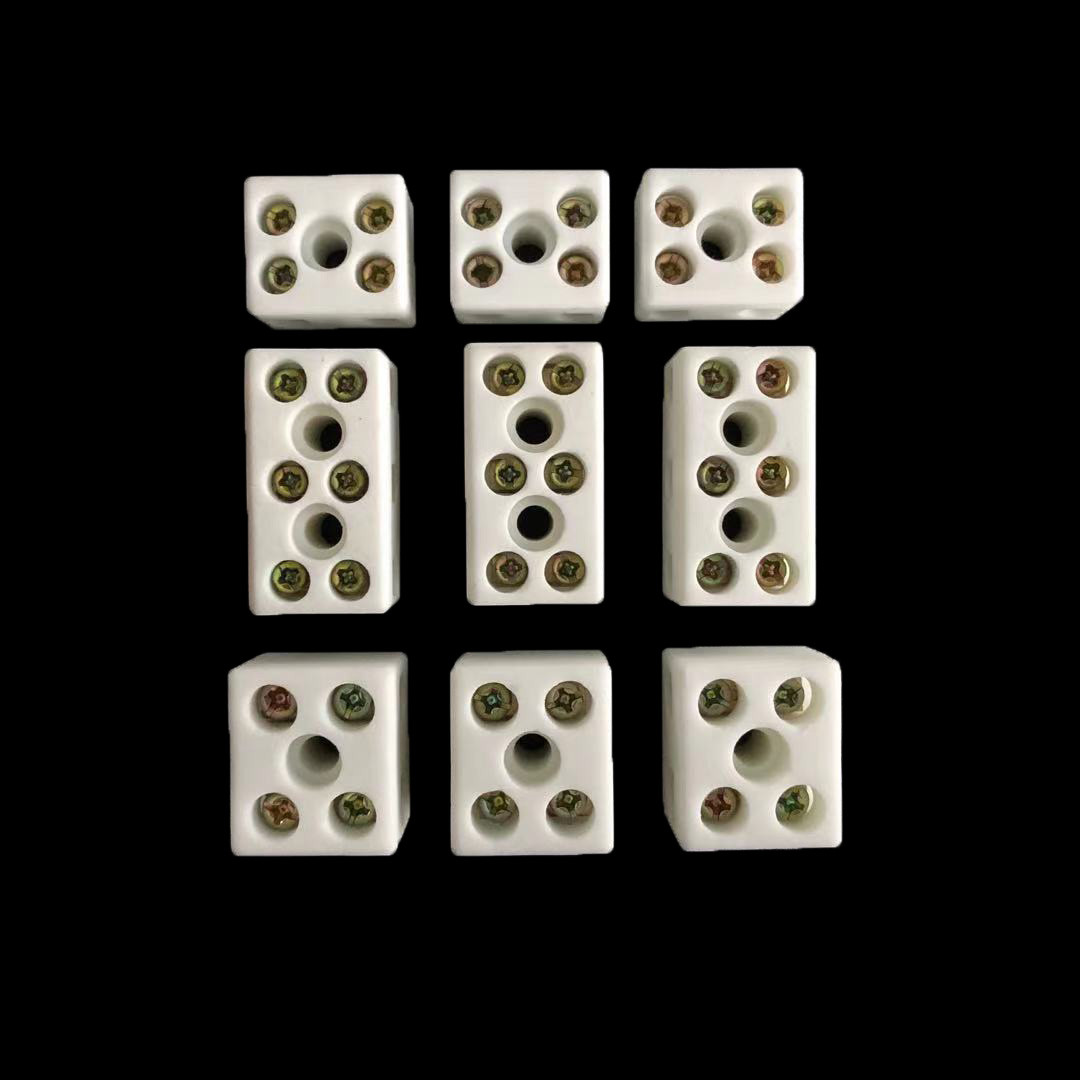 Electrical 1000 Deg Steatite Terminal Blocks High Temperature White ...